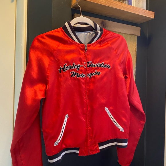 Harley-Davidson | Jackets & Coats | Harley Davidson Womens Satin Bomber ...